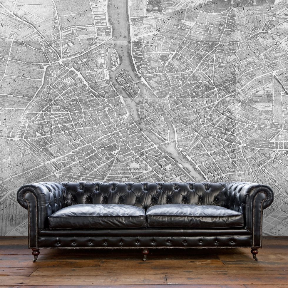 Paris Turgot Map Wallpaper - Majesty Maps & Prints