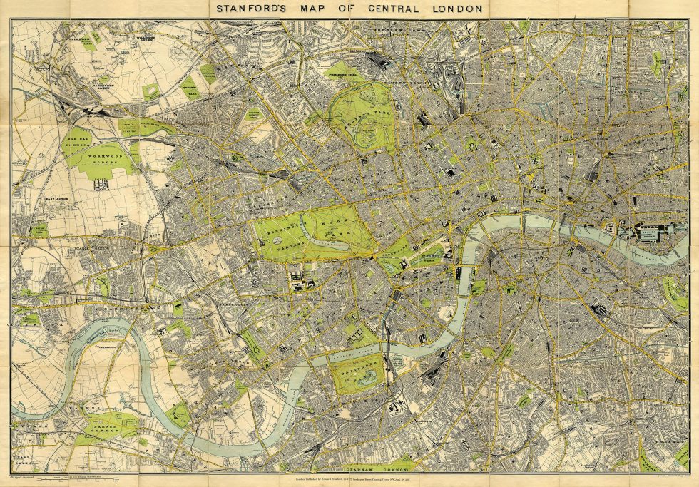 Stanford's London Wallpaper - Majesty Maps & Prints
